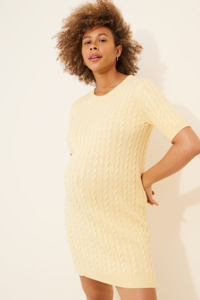 Maternity Cable Knit Mini Dress | Nuuly