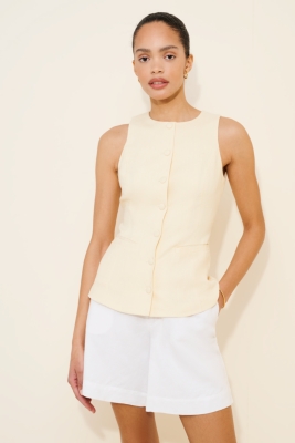 Emily Linen Blend Vest | Nuuly