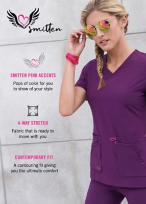 Smitten Magic Rock Goddess V-neck Scrub Tops | Scrubs & Beyond
