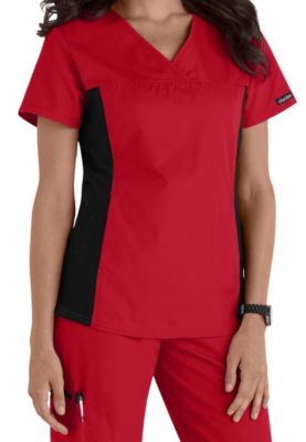 Cherokee Flexibles V-Neck Knit Panel Scrub Tops | Scrubs & Beyond