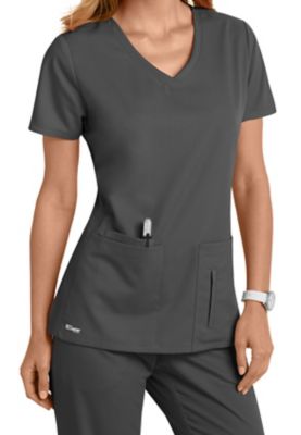 Grey's Anatomy 4 Pocket Crossover V-Neck Scrub Top | Scrubs & Beyond