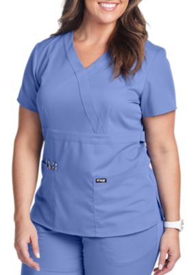 Grey's Anatomy 3 Pocket Mock Wrap Scrub Tops | Scrubs & Beyond