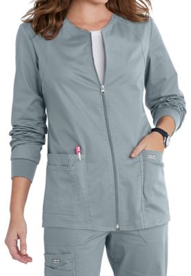 Cherokee Workwear Core Stretch Zip Front Warm Up Scrub Jackets | Scrubs ...