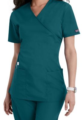 Cherokee Workwear Mock-Wrap Scrub Tops | Scrubs & Beyond