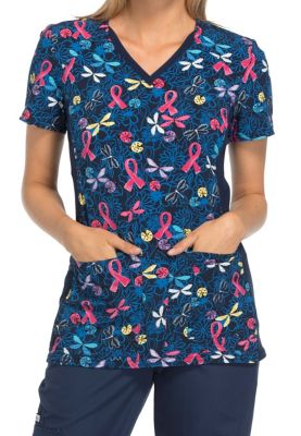 Cherokee Flexibles Flying For A Cure Breast Cancer Awareness V-neck ...