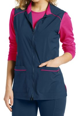 White Cross Fit Full Zip Scrub Vests | Scrubs & Beyond