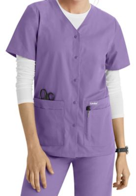 Landau Essentials Snap Front Scrub Tops | Scrubs & Beyond