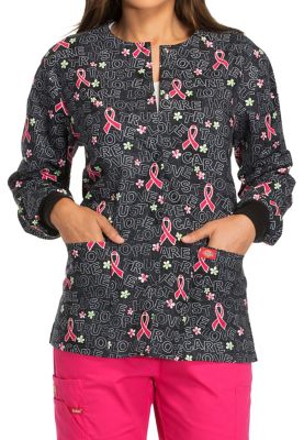 Dickies Love Trust Care Breast Cancer Awareness Print Scrub Jackets ...