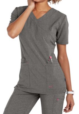 Smitten Glam Crossover Scrub Tops | Scrubs & Beyond