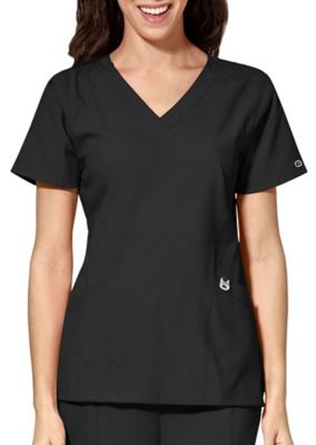 WonderWink W123 Women's Stylized V-Neck Scrub Tops | Scrubs & Beyond