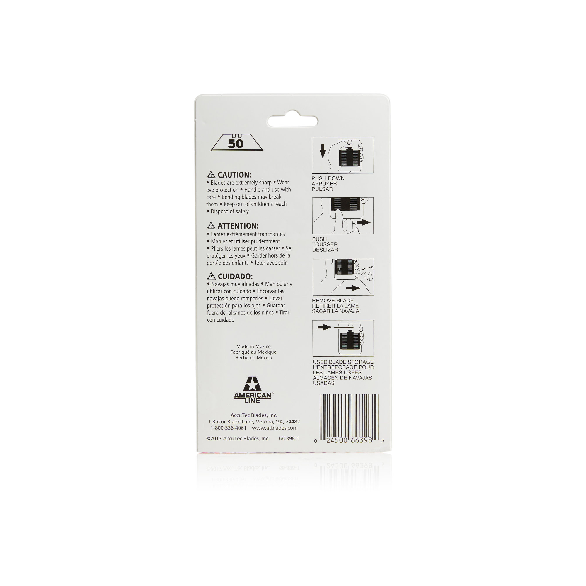 American Line Heavy Duty 2-Notch Utility Blade, 50 Pack