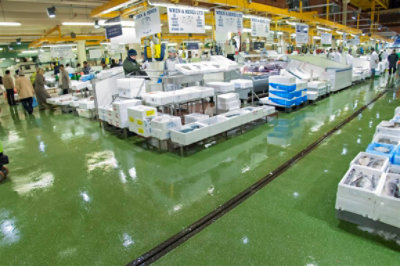Billingsgate Market instalado con suelo antideslizante de pavimento de PU