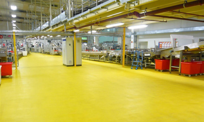 Fábrica de galletas instalada con suelo FasTop | Sherwin-Williams