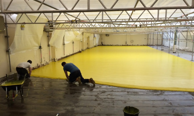 Biscuit Factory Installed with FasTop Flooring | Sherwin-Williams