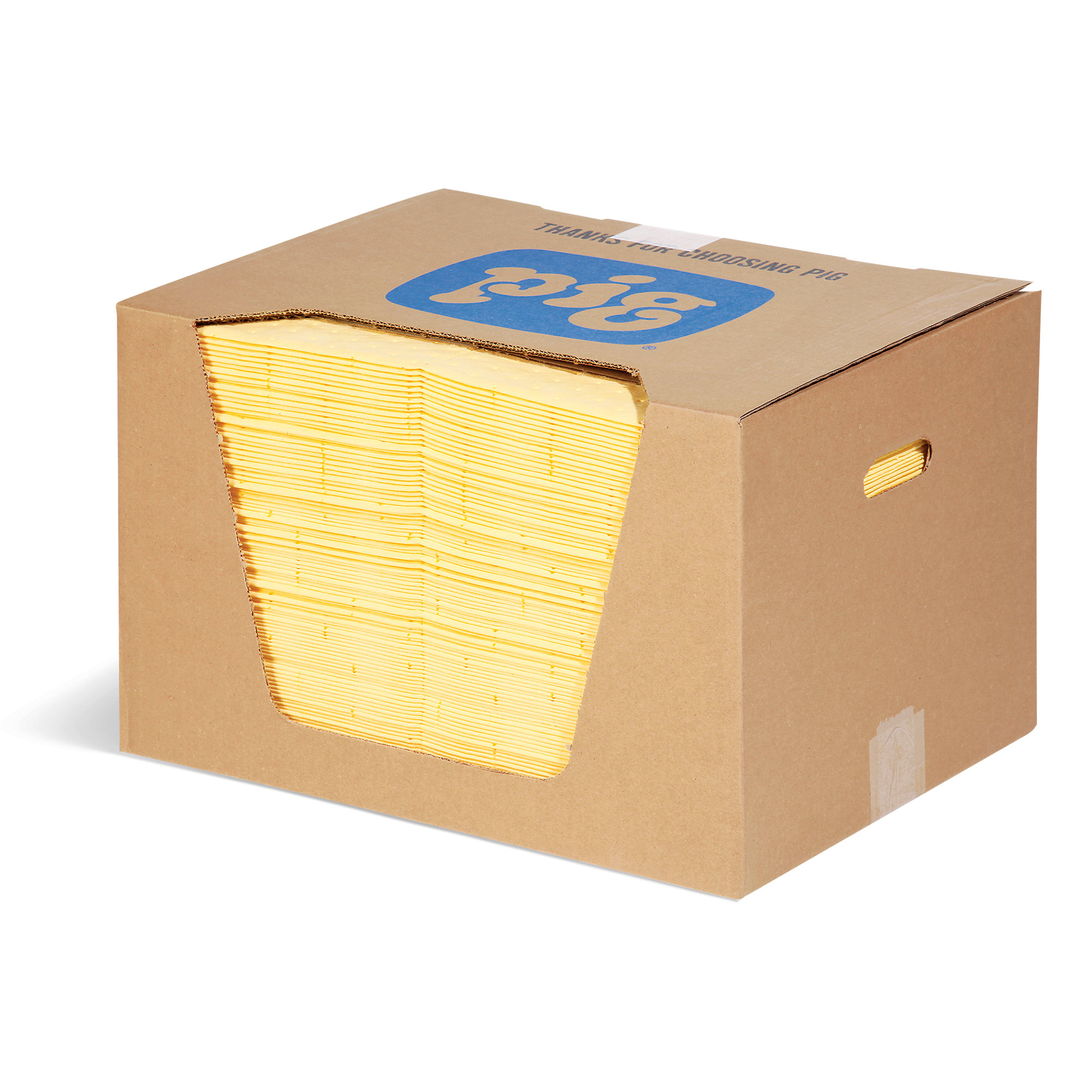 PIG High-Visibility Absorbent Mat Pad in Dispenser Box