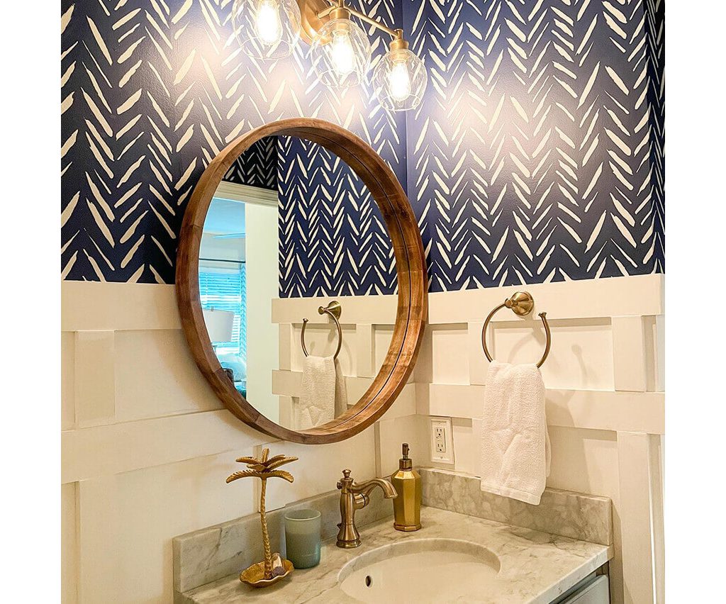 Sherwin Williams Wallpaper Border Bathroom Guest Bath Revamp
