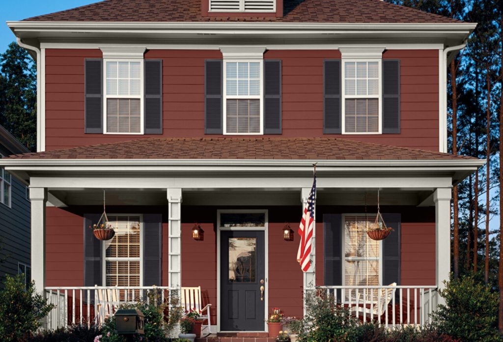 Dark Red Exterior House Paint Colors