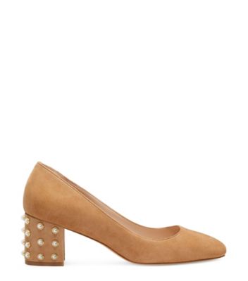Stuart Weitzman Allpearls Block 60 Pump The Sw Outlet In Sandalwood ...