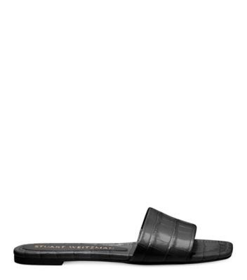 Stuart Weitzman Summer Slide Sandal The Sw Outlet In Black | ModeSens