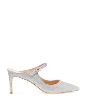 Stuart Weitzman Dazzle 75 Mule The Sw Outlet In Silver | ModeSens