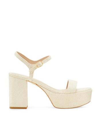 Stuart Weitzman Dancer Mid Block Platform Sandal The Sw Outlet In Ivory ...